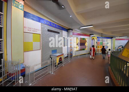 Illusion gallery at the Dynamotion hall of Science City, Kolkata Stock ...