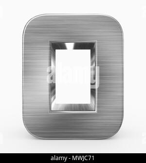 letter R 3d cubic rounded metal isolated on white - 3d rendering Stock ...