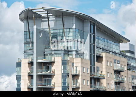 Quay West and views from, Salford Quays, Manchester Stock Photo - Alamy