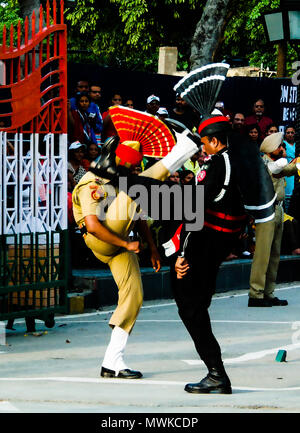 The marching Pakistani guards in national uniform at the ceremony of ...