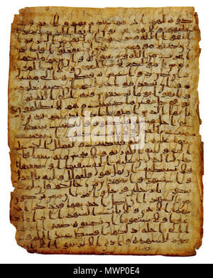 . English: Manuscript on vellum, written in sepia-coloured Hijazi ...