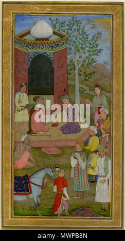 . English: Painting, originally in album. Two miniatures: possibly from ...
