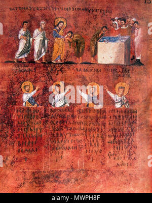 . English: The Rossano Gospels (Cathedral of Rossano, Calabria, Italy ...