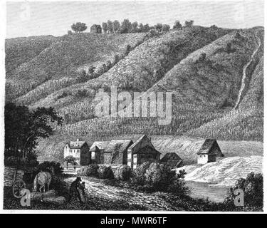 A city map of Bad Kösen, Germany, from 1914, showing streets, buildings ...