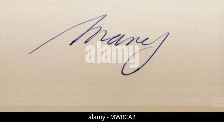 . English: Signature of Mary, Crown Princess of Denmark . 20 August ...