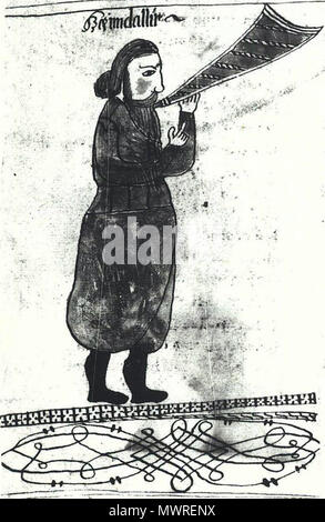 . An illustration of the Norse god Heimdallr, from an Icelandic 17th ...
