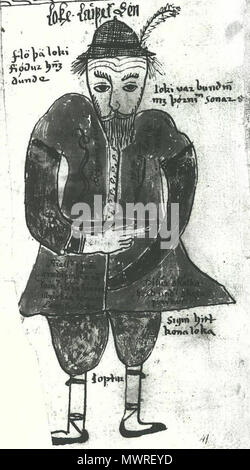 41 AM 738 4to, 41r, BW Loki Stock Photo - Alamy