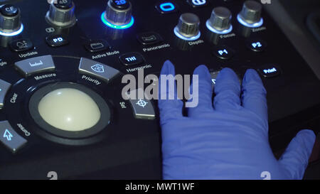 Control panel of the ultrasound machine in hospital Stock Photo ...