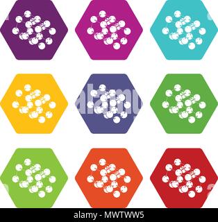 Triple molecule icons set vector color Stock Vector Image & Art - Alamy