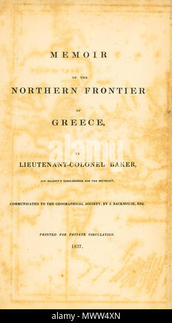 608 Title page - Baker - (lieutenant-colonel) - 1837 Stock Photo - Alamy