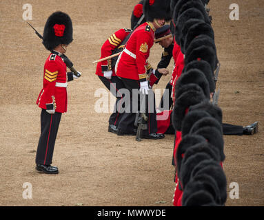 A soldier, overcome with heat, collapses and is stretchered off the ...