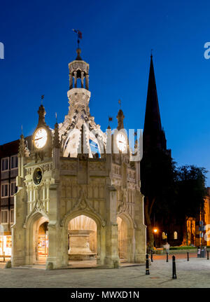 Historic Chichester Market Cross and Cathedral Spire Stock Photo - Alamy