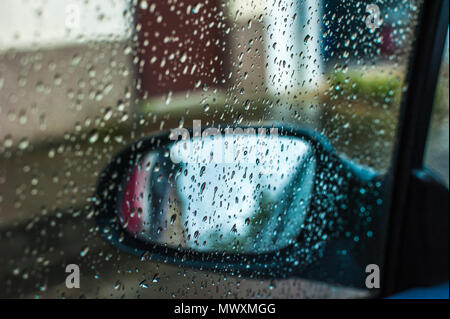 Side window of modern car, view from inside Stock Photo - Alamy