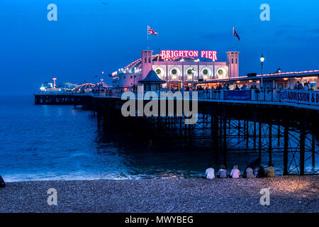 Early evening shots of the pier and beach Stock Photo - Alamy