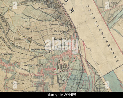 . English: Map of Floridsdorf near Vienna, 1872 Deutsch: Ausschnitt aus ...