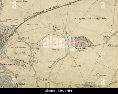 . English: Map of Floridsdorf near Vienna, 1872 Deutsch: Ausschnitt aus ...