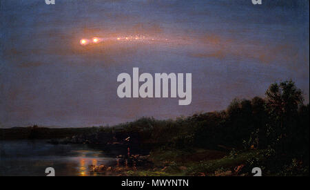 'Meteor of 1860' by Frederic Church is a dramatic landscape painting ...