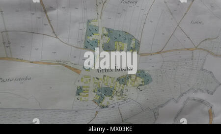 Kosice cadastral map 1841 Stock Photo - Alamy
