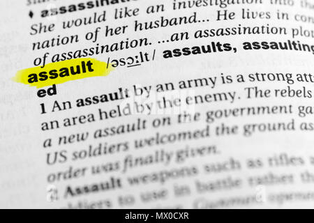 aggression word in a dictionary. aggression concept Stock Photo - Alamy