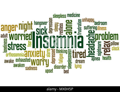 Insomnia disorder word cloud concept on white background Stock Photo ...