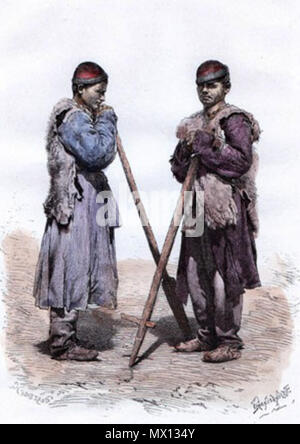 . English: Svan people. Original wood engraving drawn by Pranishnikoff ...