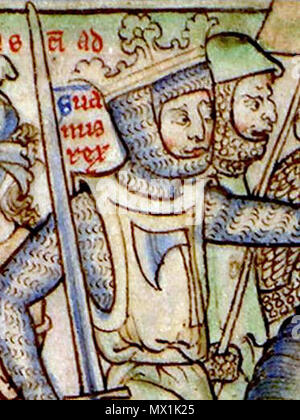 . English: Sweyn Forkbeard, detail of a mid-13th-century miniature ...