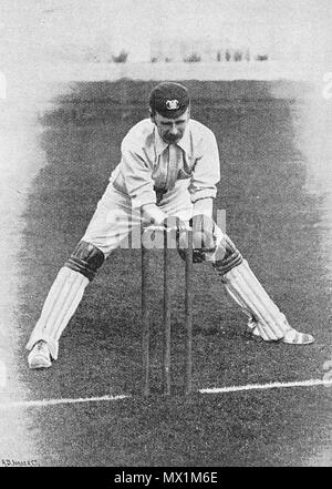 . English: Scan of cricketer Archie Wickham . 1896. Photo by E Hawkins ...