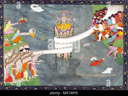 . English: The tortoise (Kurma) incarnation of Vishnu. Illustration to ...