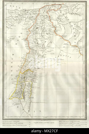 . English: This 1859 map is a steel plate lithograph depicting Syria ...