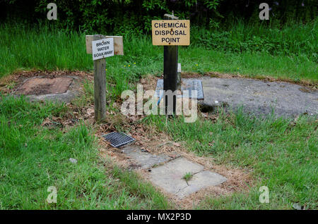 campsite chemical toilet waste disposal point, Scotland, UK Stock Photo ...