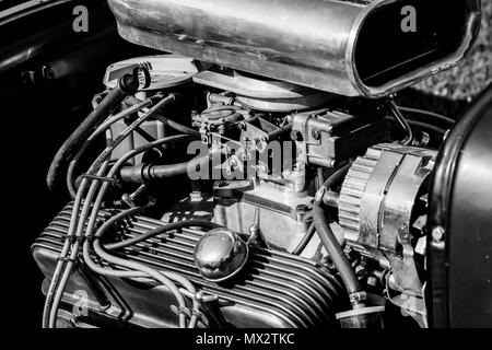 Vintage car featuring muscle engine parts Stock Photo - Alamy