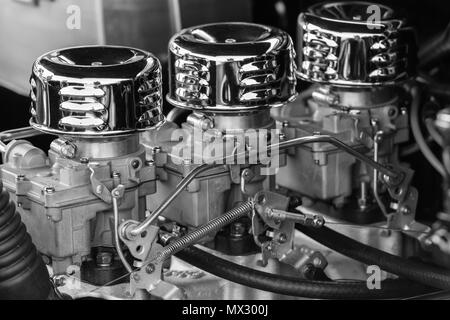 Vintage car featuring muscle engine parts Stock Photo - Alamy