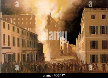 . English: 'Conflagration of the Boston Exchange Coffee House' (1824 ...