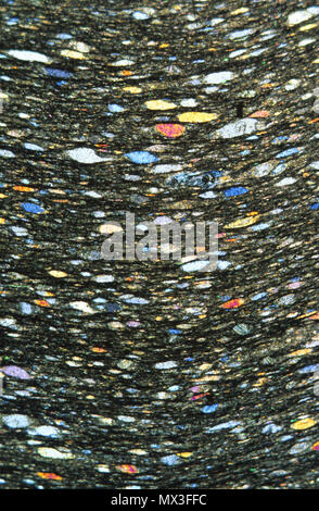 Slate Metamorphic rock Pyrenees Spain Petrographic microscope Stock ...