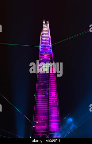 Light and laser show at the highest building in the world: Thousands of ...
