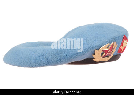 soviet army airborne forces blue beret isolated on white background ...