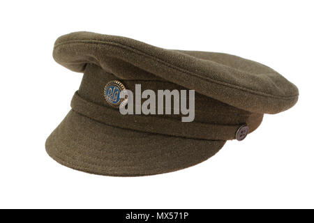 Ukrainian army cap World War I period isolated on a white background ...