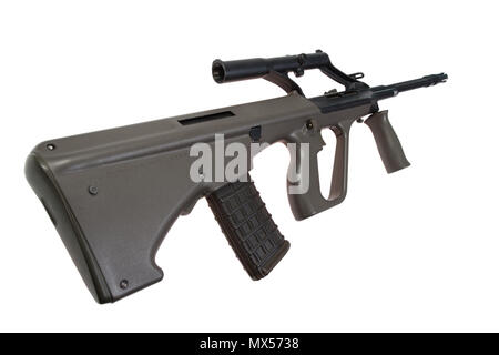 Steyer Aug assault rifle isolated Stock Photo - Alamy