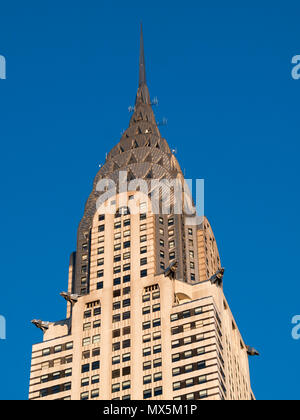 Detail of the top of the Chrysler Building, New York City Stock Photo ...