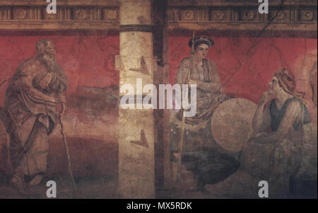 94 Boscoreale cubiculum H left side painting MMA Stock Photo - Alamy