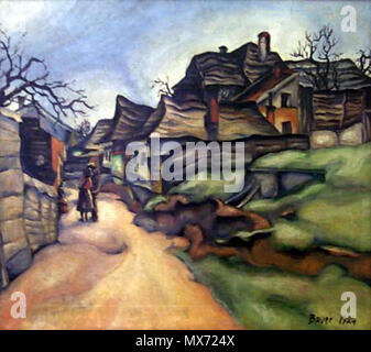 76 Bauer, Konstantin - Domy na dedine s figuralnou stafazou (1924 Stock ...