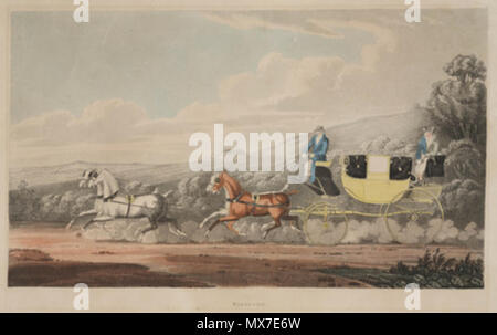 134 Closed coach pulled by four horses Stock Photo - Alamy