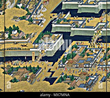 . LOWER MIDDLE OF SECOND PANEL, Left Screen (Otemon Gate of Edo Castle ...
