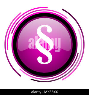 Pink paragraph symbol isolated on white background. 3d rendering Stock ...