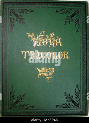 . English: The ornate, gilded cover of 'Viola Tricolor: In Picture and Rhyme' by Count Franz ...