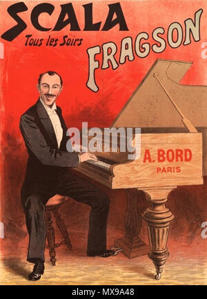 . English: Color lithograph poster for a cabaret show by French music ...