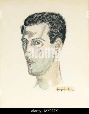 . Selfportrait. Charcoal and watercolor on paper. Provenance: Samuel ...