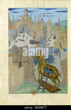 Recueil des histoires de Troyes by Raoul Le Fevre: Harbor of Athens ...