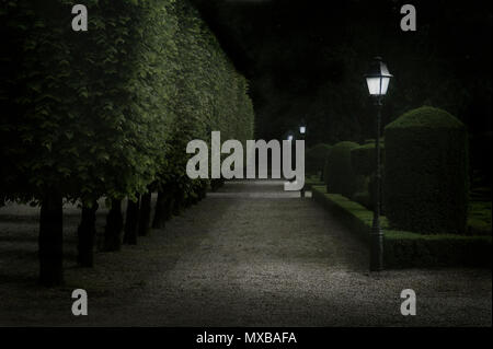 Goya gardens at night Castres France Stock Photo - Alamy