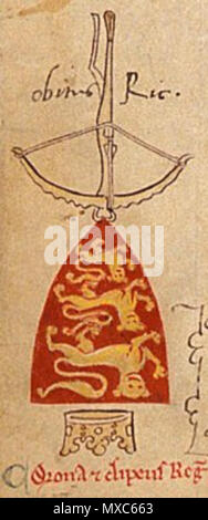 . English: Illustration of the obituary of Richard I in Historia ...